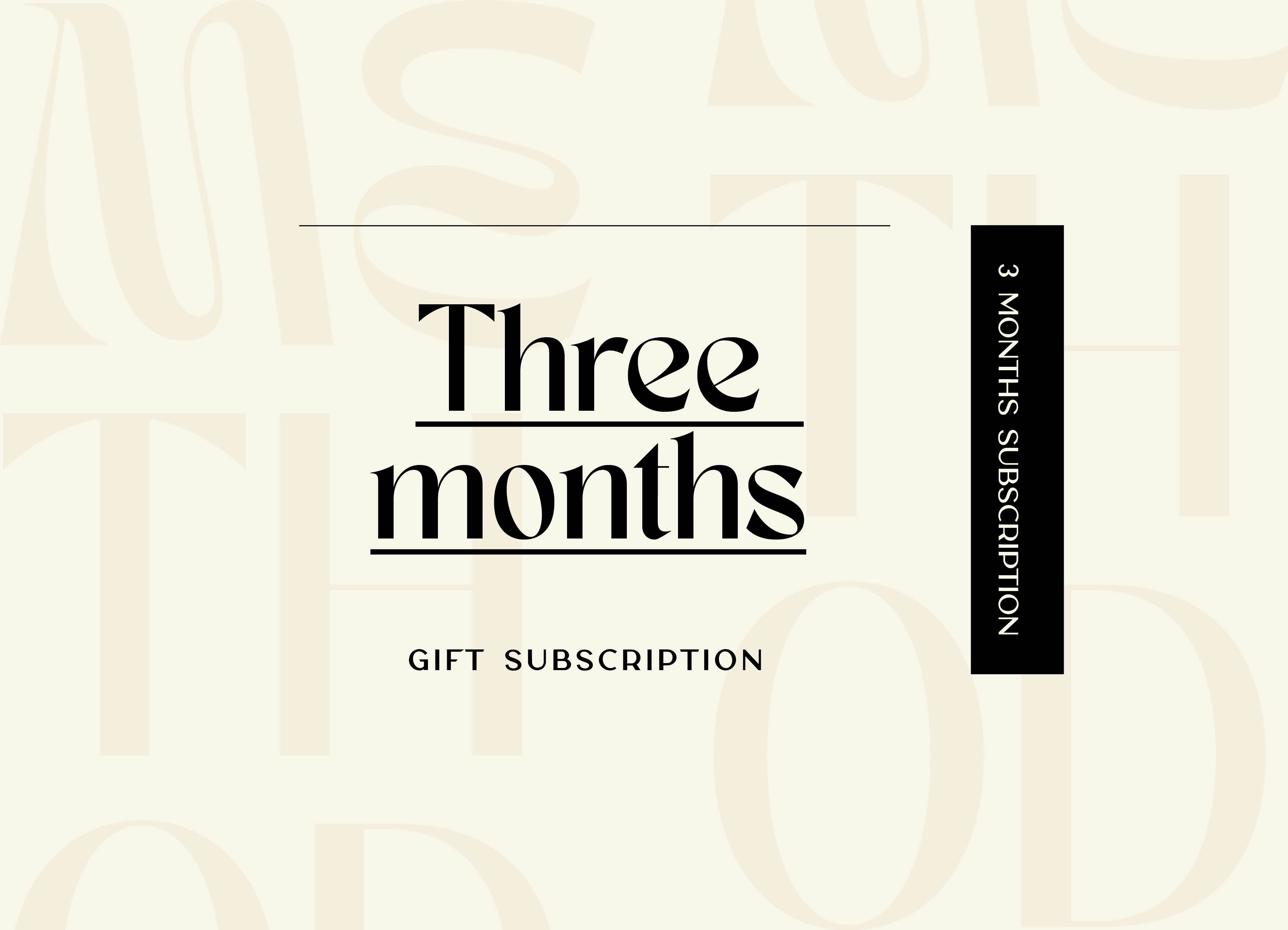 Three Month Gift Subscription – Method Coffee Roasters